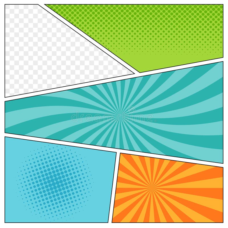 Comics Book Cover Horizontal Template Stock Vector - Illustration of ...