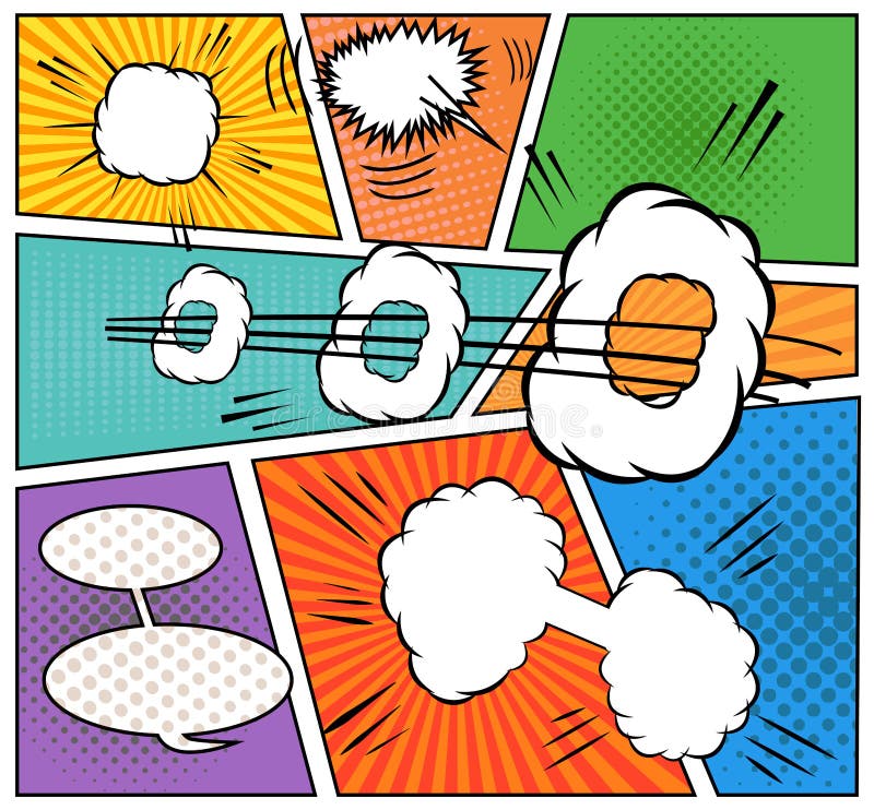 Comics Book Cover Horizontal Template Stock Vector - Illustration of ...