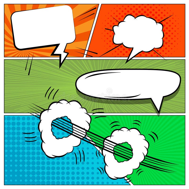 Comics Book Cover Horizontal Template Stock Vector - Illustration of ...