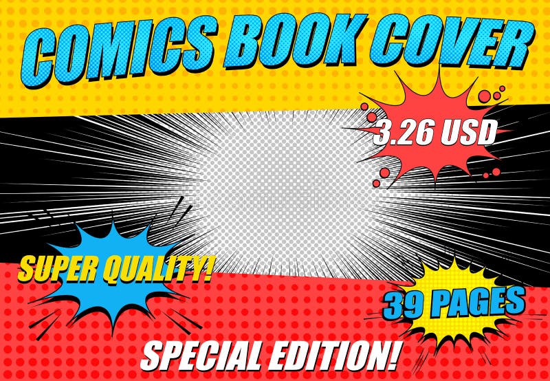 Horizontal Comics Backdrop. Bright Template with Cells, Halftone ...
