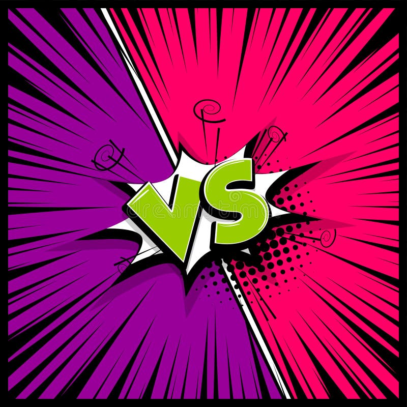 Versus Comic Text Speech Bubble Stock Vector - Illustration of chat ...