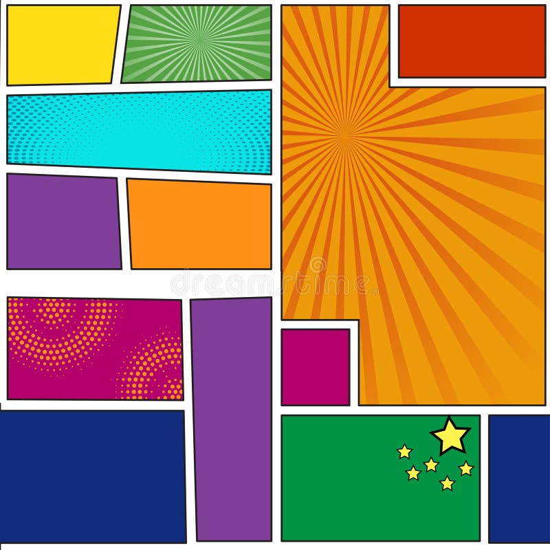 Comics book Template stock vector. Illustration of design - 74494124