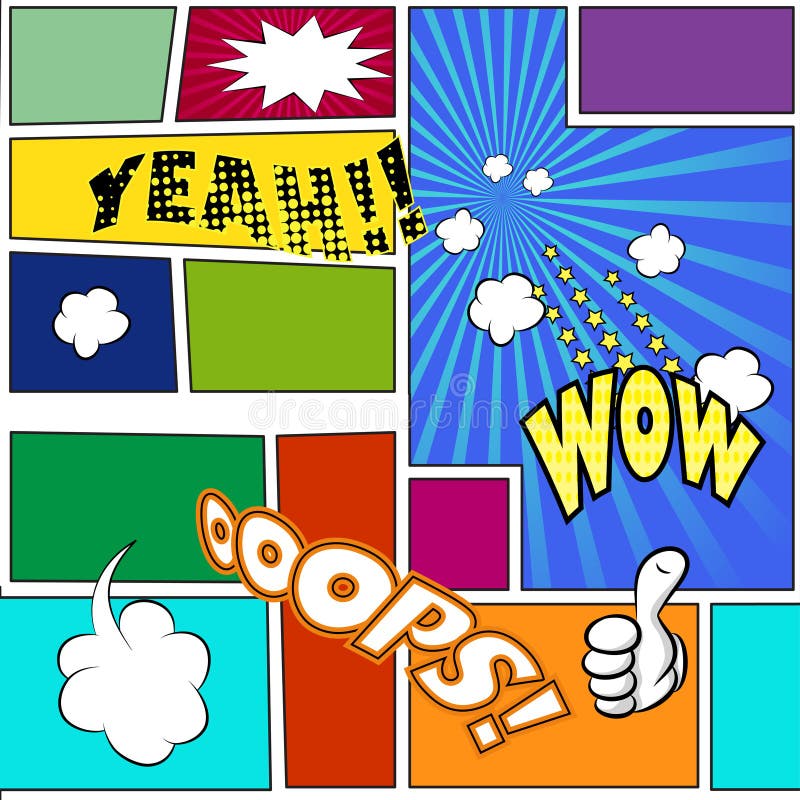 Comics book Template stock vector. Illustration of comic - 74494500