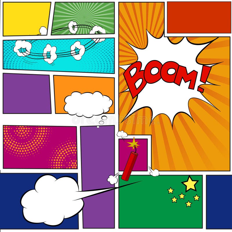 Comics book Template stock vector. Illustration of comic - 74494500