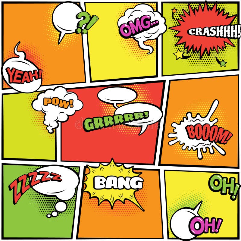 Comics Bubbles Bright Colors Collection Stock Vector - Illustration of ...