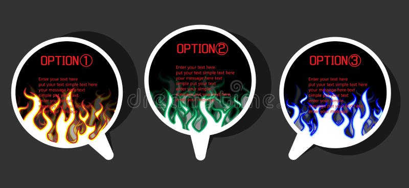 Comics Circular in Label Sticker Template with Flames Stock ...