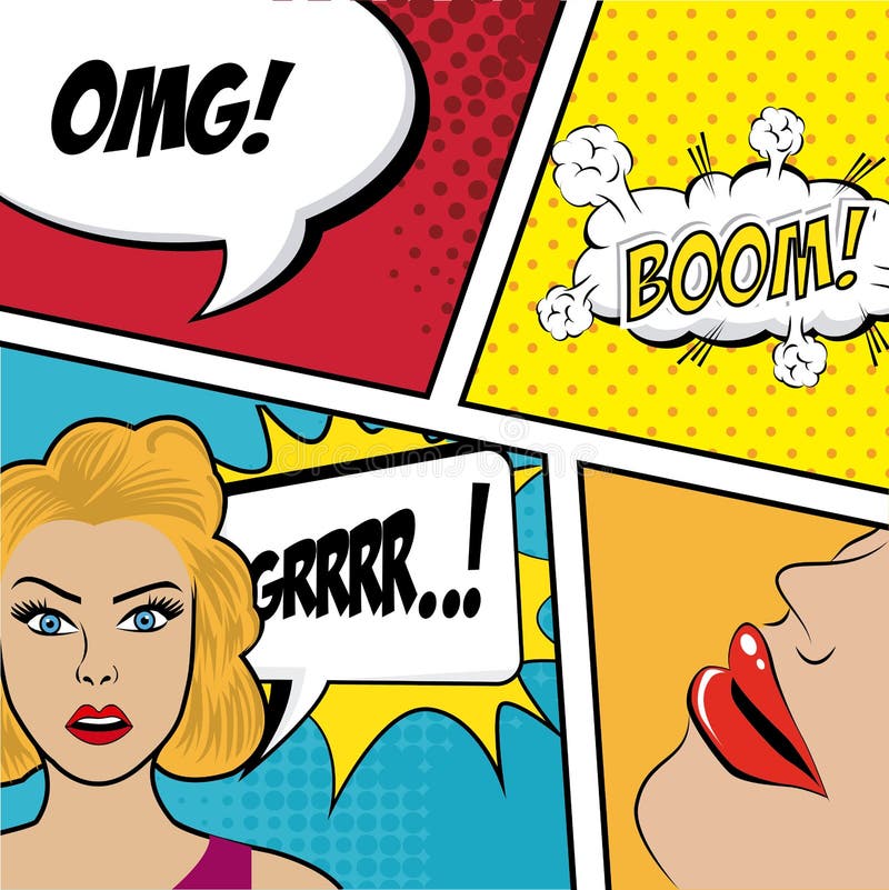 Comics Design Frames. Beautiful Photo Frame Set with Boom Bubbles for ...