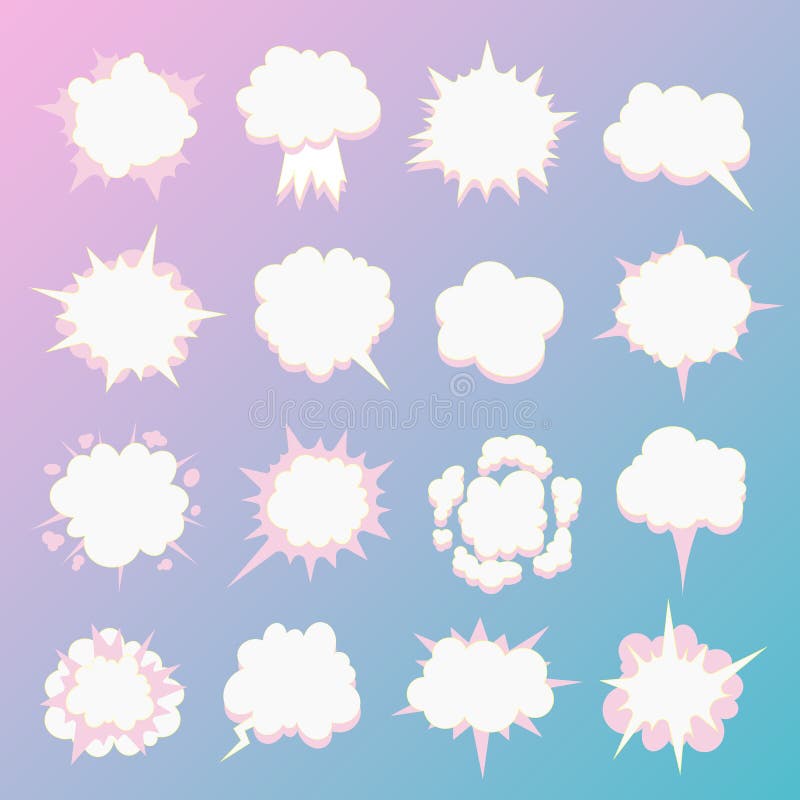 Comics Dialog Empty Cloud, Bubble Set Stock Vector - Illustration of ...
