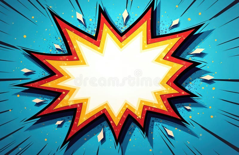 Comics Graphic Shows a Bright Colorful Explosion. Red Yellow Outline on ...