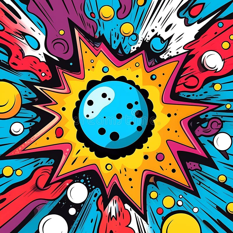 Comics Illustration, Retro and 90s Style, Pop Art Pattern, Abstract ...