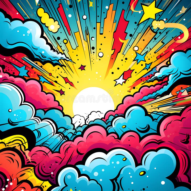 Comics Illustration, Retro and 90s Style, Pop Art Pattern, Abstract ...