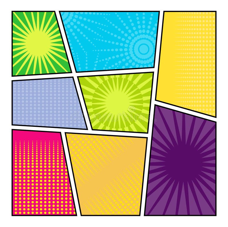 Comics Im Pop Art Stil Blanc Layout Vorlage Hintergrund Vektor Illustration Vektor Abbildung ...