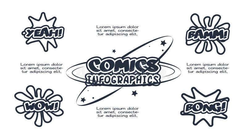 Comics Infographic with 4 Steps, Options, Parts or Processes. Business ...
