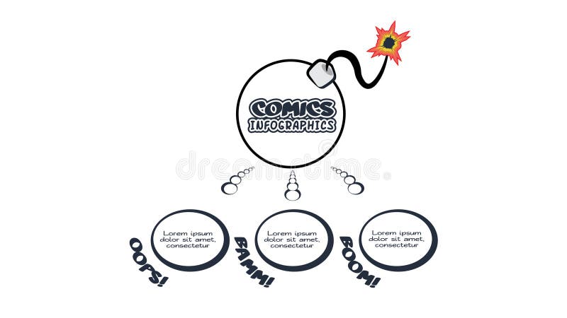 Comics Infographic with 3 Steps, Options, Parts or Processes. Business ...