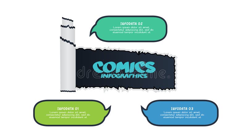 Comics Infographic with 3 Steps, Options, Parts or Processes. Business ...