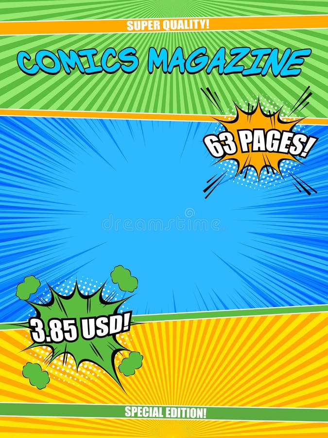 Comics Magazine Colorful Template Stock Vector - Illustration of ...