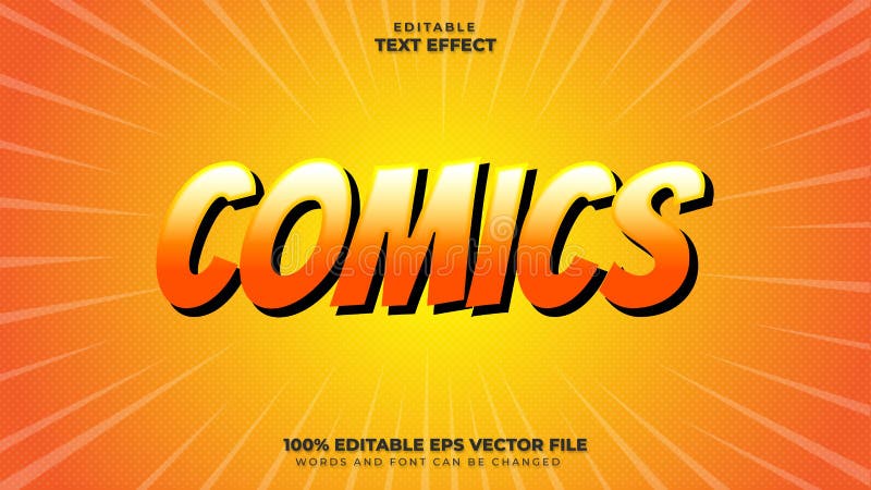 Comics Text Effect, Editable Text Effect Stock Vector - Illustration of ...