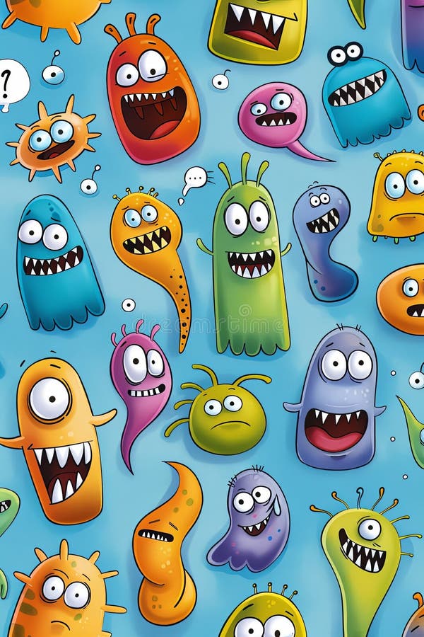 A Comics Pattern Featuring Playful Cartoon Characters with Humorous ...
