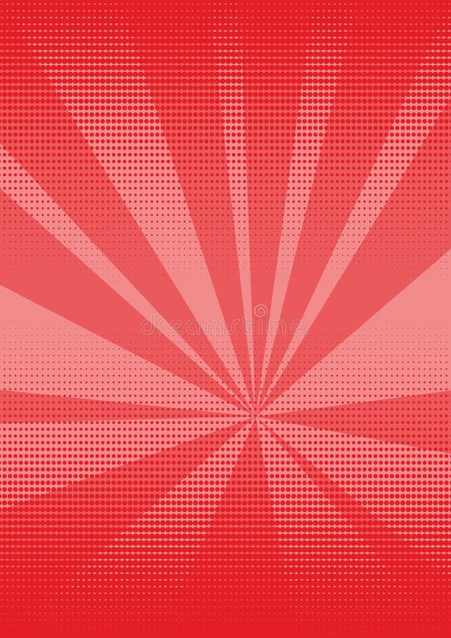 Comics Rays Background with Halftones. Vector Summer Backdrop ...