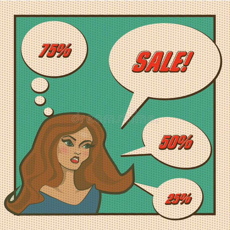 Comics sale stock vector. Illustration of painting, deal - 64969699