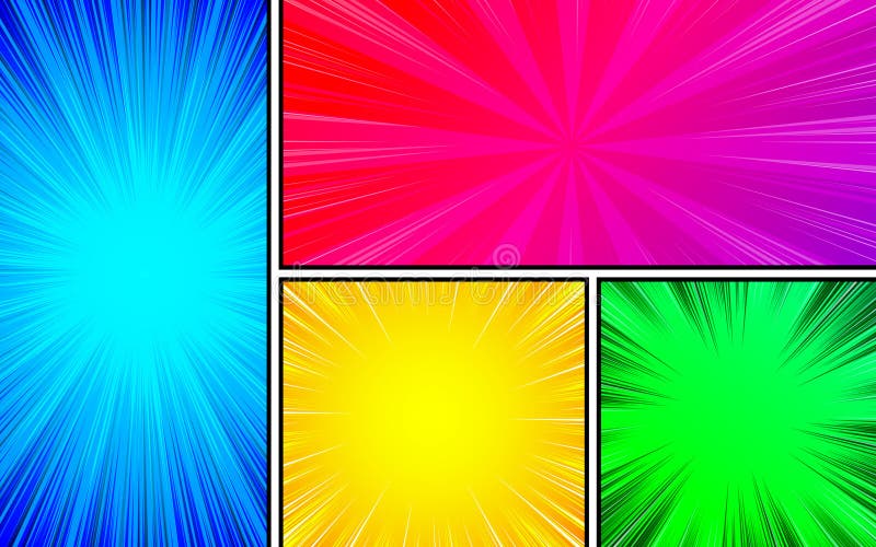 Comics Set on Colorful Background. Retro Style Comic Banner Template ...