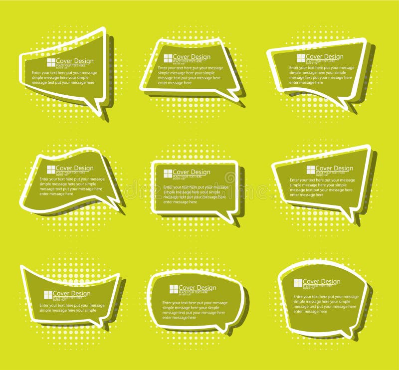 Comics Stiker Simple Label Etiquette Cartoon Yellow Stock Illustration ...