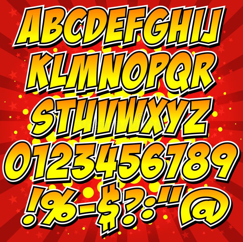 Comics Style Alphabet Collection Set Stock Vector - Illustration of ...