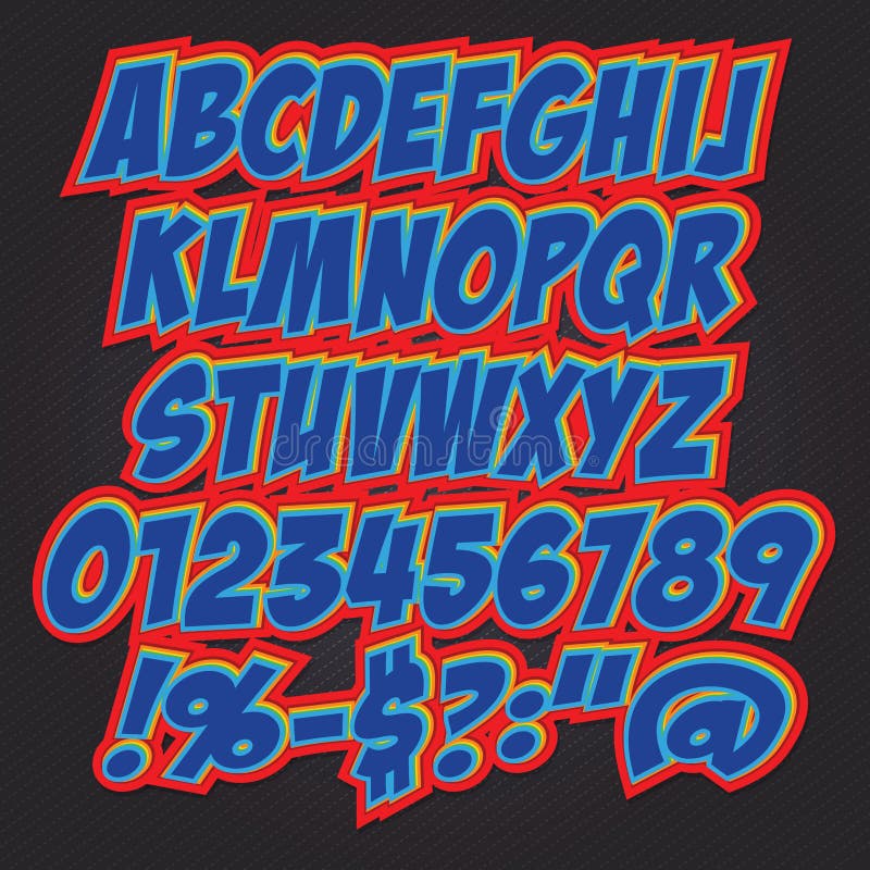 Comics Style Alphabet Collection Set. Stock Vector - Illustration of ...