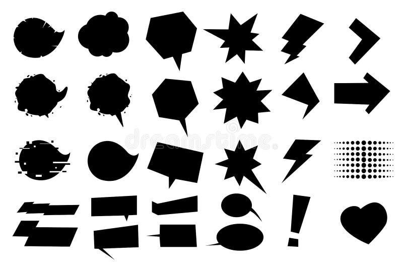 Comics Style Cartoon Bubbles. Dialog Frames and Signs. Chart Messages ...