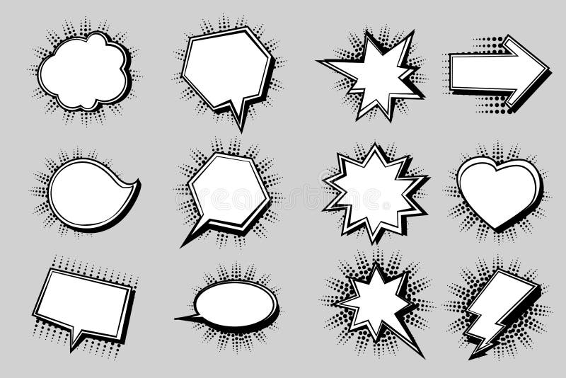Comics Style Cartoon Bubbles. Dialog Frames and Signs. Chart Messages ...