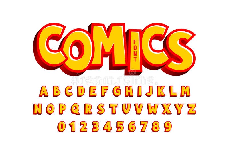 Comics style font stock vector. Illustration of cartoon - 123951871