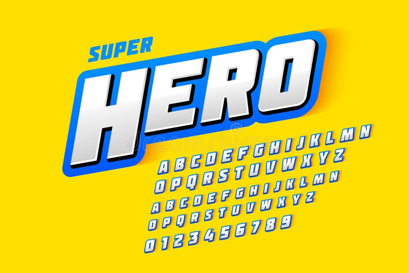 Comics Style Font, Super Hero Stock Vector - Illustration of sign ...