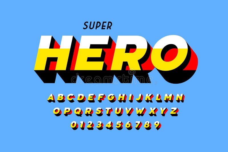 Comics Super Hero Style Font Stock Vector - Illustration of heroquot ...