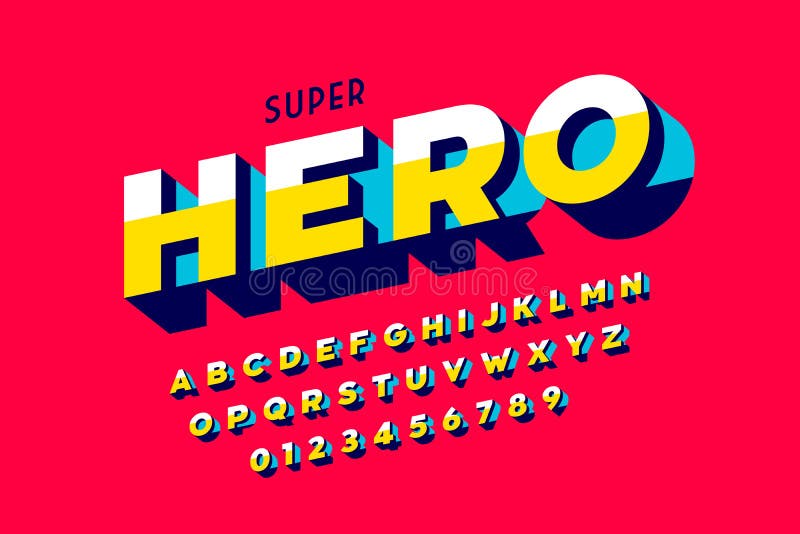 Comics Super Hero Style Font Stock Vector - Illustration of ...