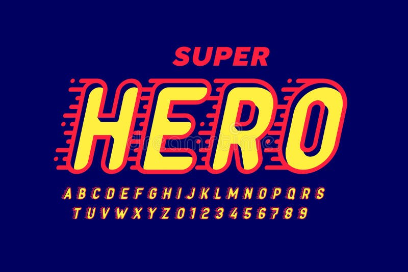 Comics Super Hero Style Font Design Stock Vector - Illustration of ...