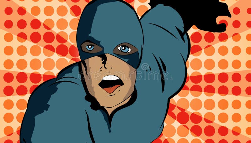 Comics superhero running stock illustration. Illustration of comics ...