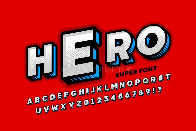 Comics Superhero Style Font Stock Vector - Illustration of fontquot ...