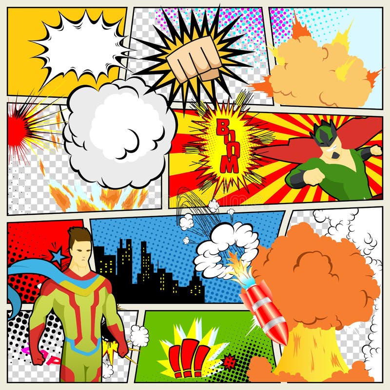 Retro Comic Book Vector Background Stock Vector - Illustration of ...