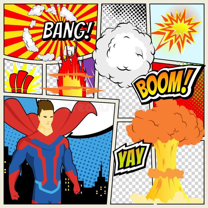 Comics Template. Vector Retro Comic Book Speech Bubbles Stock Vector ...