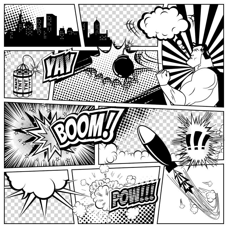 Comics Template. Vector Retro Comic Book Speech Bubbles Stock Vector ...