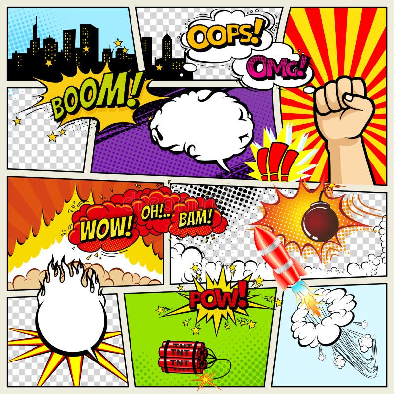 Retro Comic Book Vector Background Stock Vector - Illustration of ...