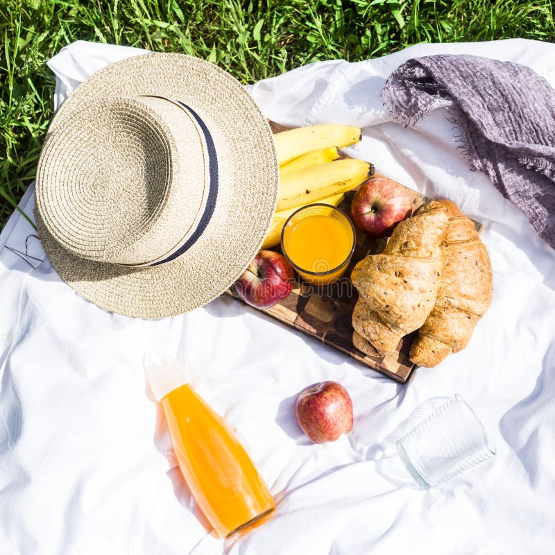 Comida Campestre Del Verano En El Parque Foto de archivo - Imagen de ...
