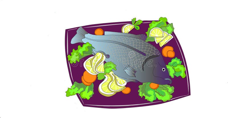 Comida Carpa-tradicional De La Navidad Ilustración del Vector ...