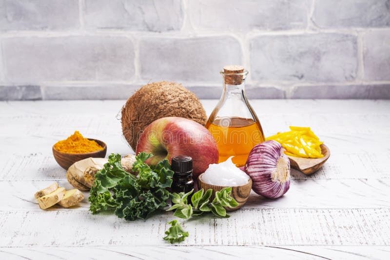 Comida De La Dieta De La Candida Foto de archivo - Imagen de sidra ...