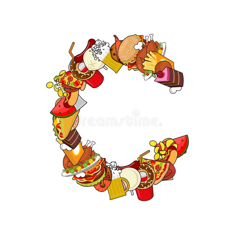 Comida De La Letra K Muestra De La Tipografía De Productos EL ...