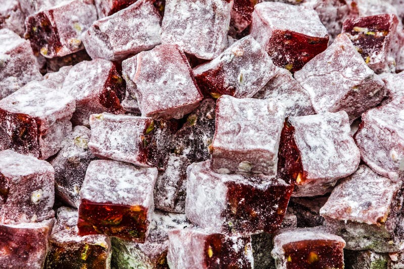 Comida Del Lokum De Rahat De Los Placeres Turcos Foto de archivo ...