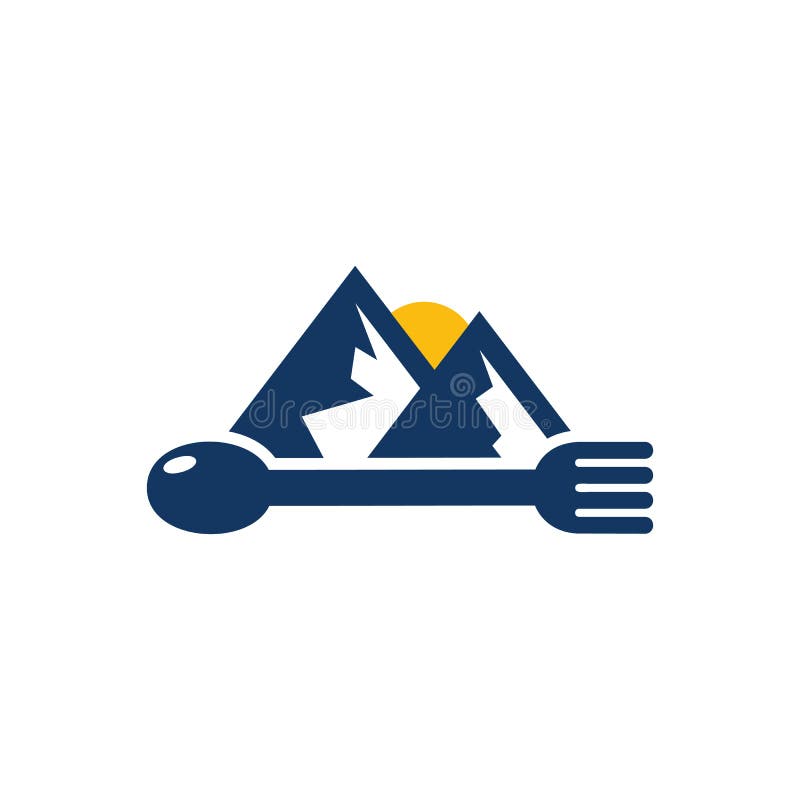Comida Logo Icon Design De La Montaña Stock de ilustración ...
