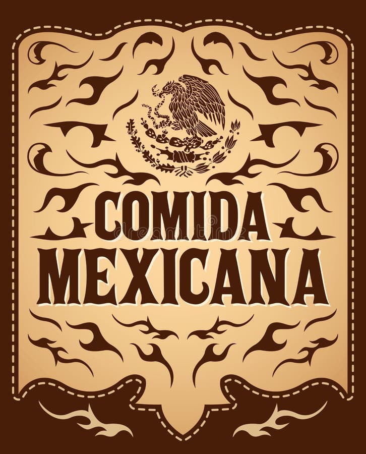 Comida Mexicana - Mexican Food Spanish Text Stock Vector - Illustration ... Comida Mexicana - Mexican Food Spanish Text Stock Vector - Illustration ...