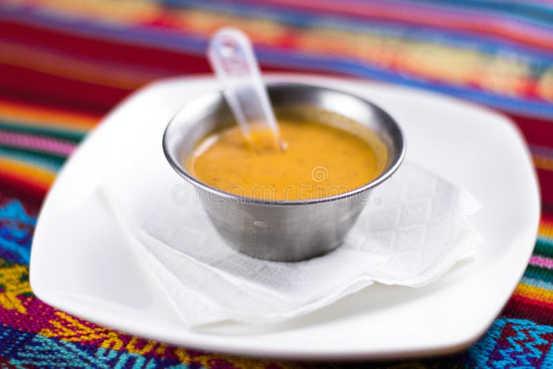 Comida Peruana: Cremas, Aji Foto de archivo - Imagen de plato, salsa ...