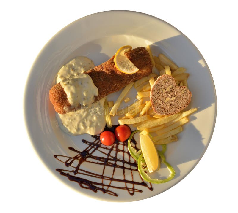 Comida rica en una placa foto de archivo. Imagen de comestibles - 102657914